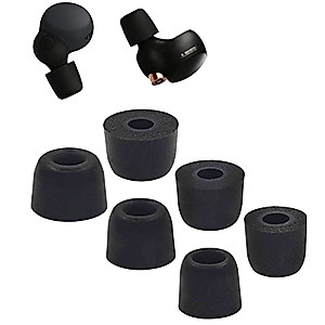 BLLQ Earbud Memory Foam Tips Earbuds Replacement Tips Ear Tips Earbuds Foam Eartips Compatible with Sony Headphones , S/M/L 6 Pairs , Foam Black