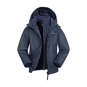 Mountain Warehouse Fell Kids 3 in 1 Jacket - Packaway Hood, Triclimate Coat Navy 11-12 Years