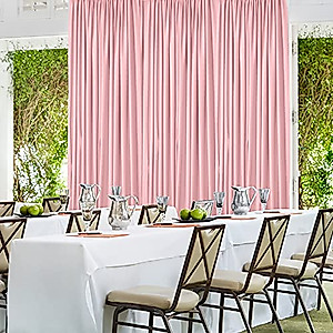 AK TRADING CO. 10 feet x 8 feet Polyester Backdrop Drapes Curtains Panels with Rod Pockets - Wedding Ceremony Party Home Window Decorations - Blush Pink