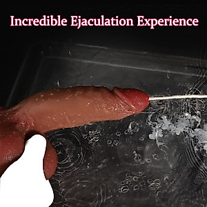 Squirting Dildo Ejaculating Toy Dildos for Women, Soft Silicone Cumming Dildo with Strong Suction Cup for Hands-Free Play, Realistic Ejaculating Dildo for G-Spot and Anal Play, 8.2 inch Adult Sex Toy