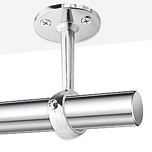 WMYCONGCONG 4 PCS Shower Curtain Closet Rod Holder Ceiling-mounted Curtain Rod Bracket 1 Inch Diameter Shower Curtain Flange Pole End Supports