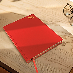 Letts of London Standard Daily Planner, 12 Months, January to December, 2024, Day-Per-Page, Quarto Size, 10.25" x 8.25", Burgundy (C10YBY-24)