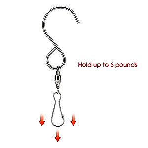SINGARE Swivel Clip Hanging Hooks Stainless Steel for Hanging Wind Spinners Wind Chimes Crystal Twisters Party Supply-12 Pack (Swivel Hooks)