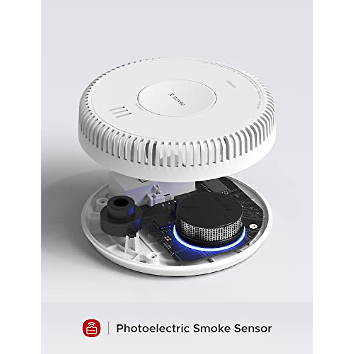 X-Sense Hardwired Smoke Detector, Hardwired Interconnected Smoke Alarm with Battery Backup, Interconnects Up to 18 AC-Powered Alarms, XP04-S, 1-Pack
