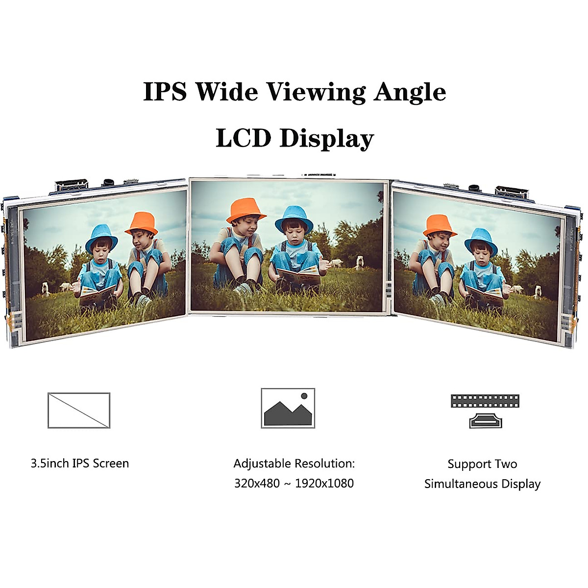 Eboxer 3.5 Inches 1080P IPS Display for Raspberry Pi, Touch Screen LCD Display with Black Acrylic Case, HDMI Monitor for Raspberry Pi, PC Computer DIY Set, Tablet Replacement Part