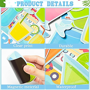 AsodSway 21Pcs Summer Drink Cruise Door Decorations My Birthday Tropical Magnetic Creative Cruise Magnets Door Carnival Ship Car Refrigerator Laptop Accessories Hawaiian Lemon Cocktail Birthday Decor