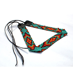 Weavish Beaded Hatband With Cuff Bracelet Native American Style Southwestern Cowboy Rode Handmade Head/Hat Band Collection (Turquoise)