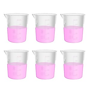 Labvida 6pcs of Stackable Plastic Beakers, Vol.250ml, PP Material, with Molded Graduation, LVB002