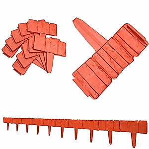 WUDILU 20Pcs Edging Cobbled Stone Fencing Garden Fence Effect Plastic Lawn Plant Border Decorations