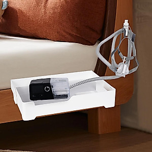 YONGJIA Foldable bedside shelf, bunk bed tray for top bunk, College, Dorm, bedroom, kids bunk bed, foldable nightstand for book, iphone, kindle, Water cup (White)