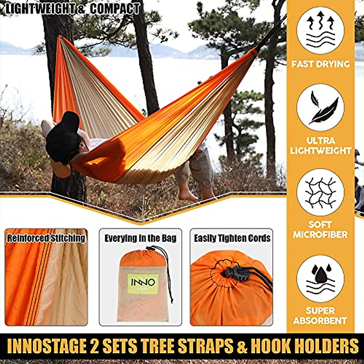 Portable Fire Pit and Single Outdoor Camping Hammock
