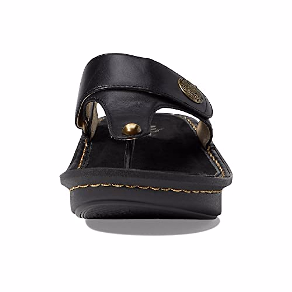 Alegria Womens Carina Coal Leather Thong Sandal 9 M US