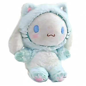 25cm Cartoon Plush Doll Soft Stuffed Plush Doll My Melody Cinnamon Cute Anime Plush Toy Melody Plush Doll Cute Skin-Friendly Soft Doll Doll Adult Children's Toy Girl Gift Blue White
