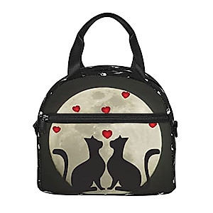 Cute Cats Lunch Bag Reusable Insulated Lunch Tote Bag Lunchbox Container With Adjustable Shoulder Strap For Office Work School Picnic Travel