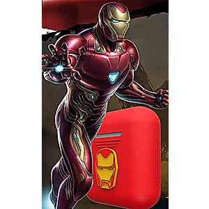 TinPlanet Marvel Avengers Series Protective Silicone Case Compatible with Apple Airpods 1 & AirPods 2 [Front LED Not Visible], Iron Man (Red)