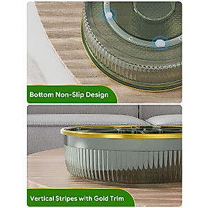 11.8 Inch Lazy Susan Organizer for Cabinet with 7 Removable Bins, 360° Turnable Clear Spice Rack Organizer for Cabinet, Decorative Trays for Pantry, Cupboard, Makeup, Kitchen, Bathroom - Dark Green