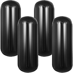 Vevor Mophorn 4 Ribbed Boat Fenders 10 x 28 Inch Boat Fenders Bumpers Black Center Hole Bumpers Protection