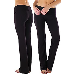 ToBeInStyle Women's Low Rise Sweatpants w/Fold-Over Waistband - Small - Brown