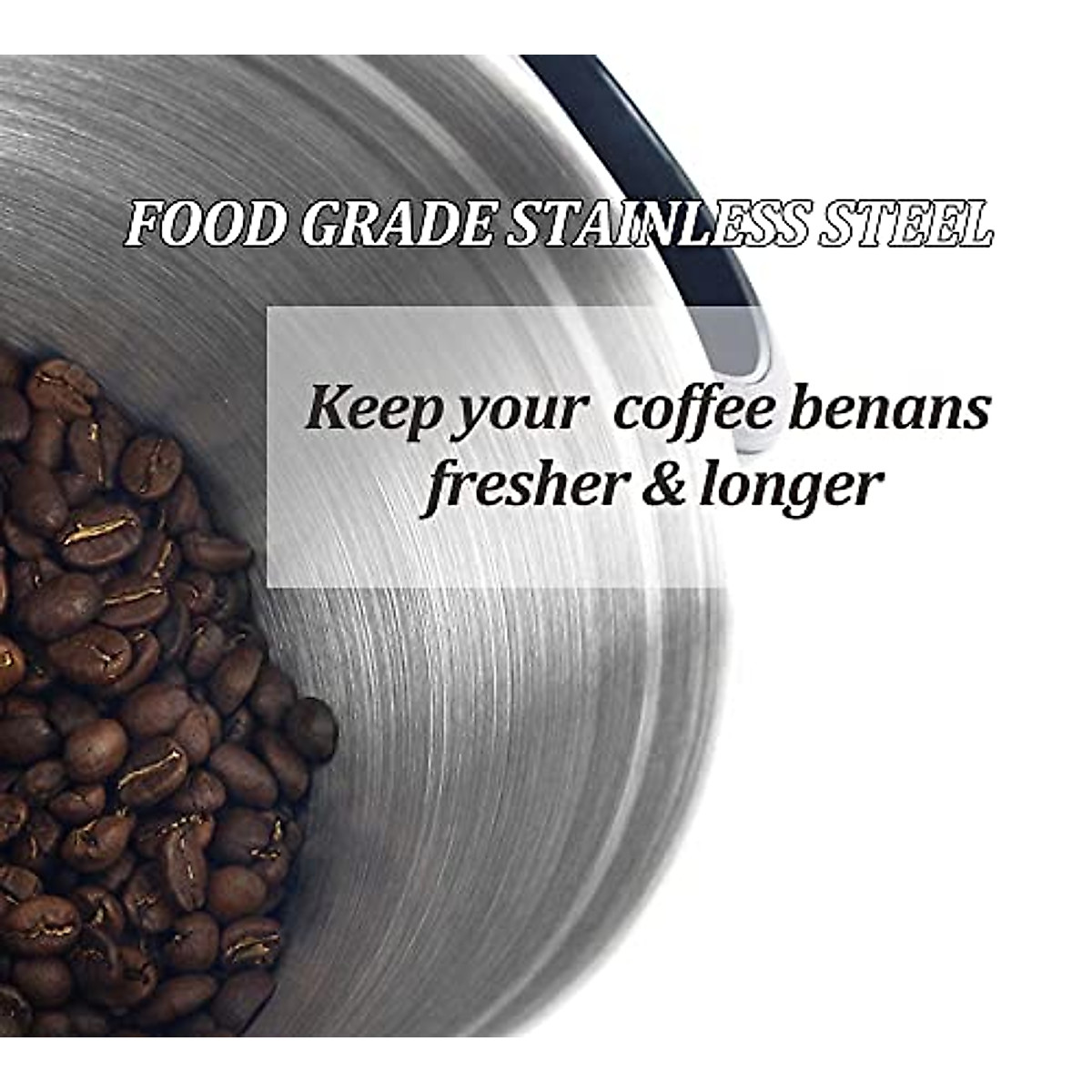 ANTOWALL Coffee Containers Stainless Steel 1.8L Coffee Jar Canister Airtight Storage Coffee Tank With Scoop & Date Tracker For Coffee Bean, Tea, Sugar, Flour (Black)