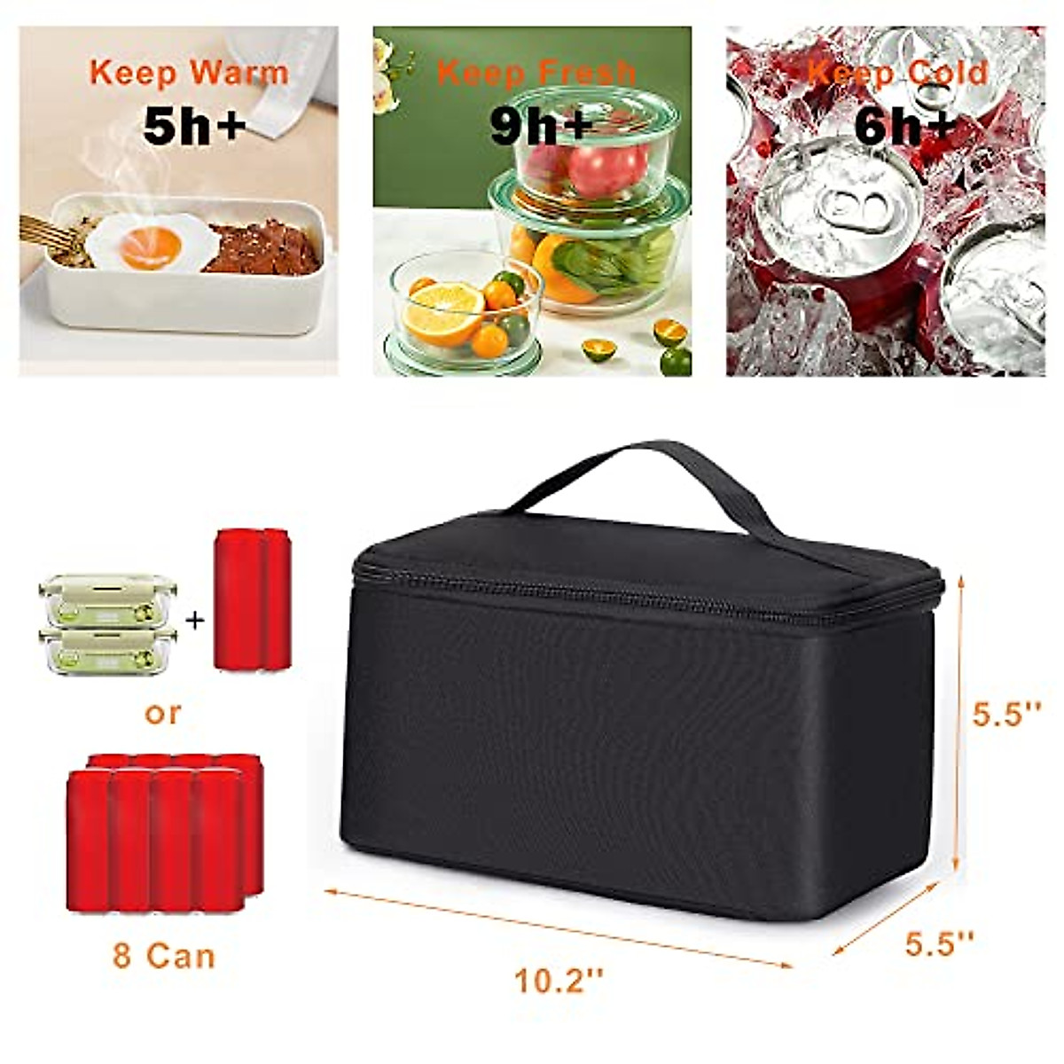 Lunch Backpack for Women, 15.6“ Laptop Work Backpack with Insulated Cooler Lunch Bag for Beach Camping Picnic Hiking