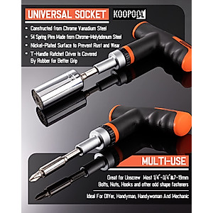 Universal Socket Tool Set, Super Socket Uncrew Any Bolt - Cool Gadgets Gifts Idea & Birthday Gifts for Men, Husband, Dad, Father, Mechanic, Tech, Handyman, DIY, Him, Women