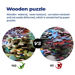 Jigsaw Puzzle 1000 Piece Wooden Puzzle Halloween Picture Family Decorations, Unique Birthday Present Suitable for Teenagers and Adults