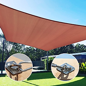 KANAGAWA Sun Shade Sail 20'X26' Rust Red Oversize Rectangle UV Block Canopy Awning Shelter Fabric Cloth Screen with Shade Sail Hardware Kit for Outdoor Patio Garden Backyard