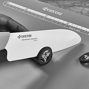 Kyocera Advanced Ceramic Revolution Series 5-1/2-inch Santoku Knife and Y-Peeler Set, Orange