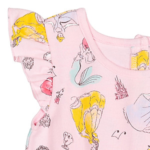 Disney Princess Mulan Belle Ariel Cinderella Infant Baby Girls Sleeveless Romper Pink 18 Months