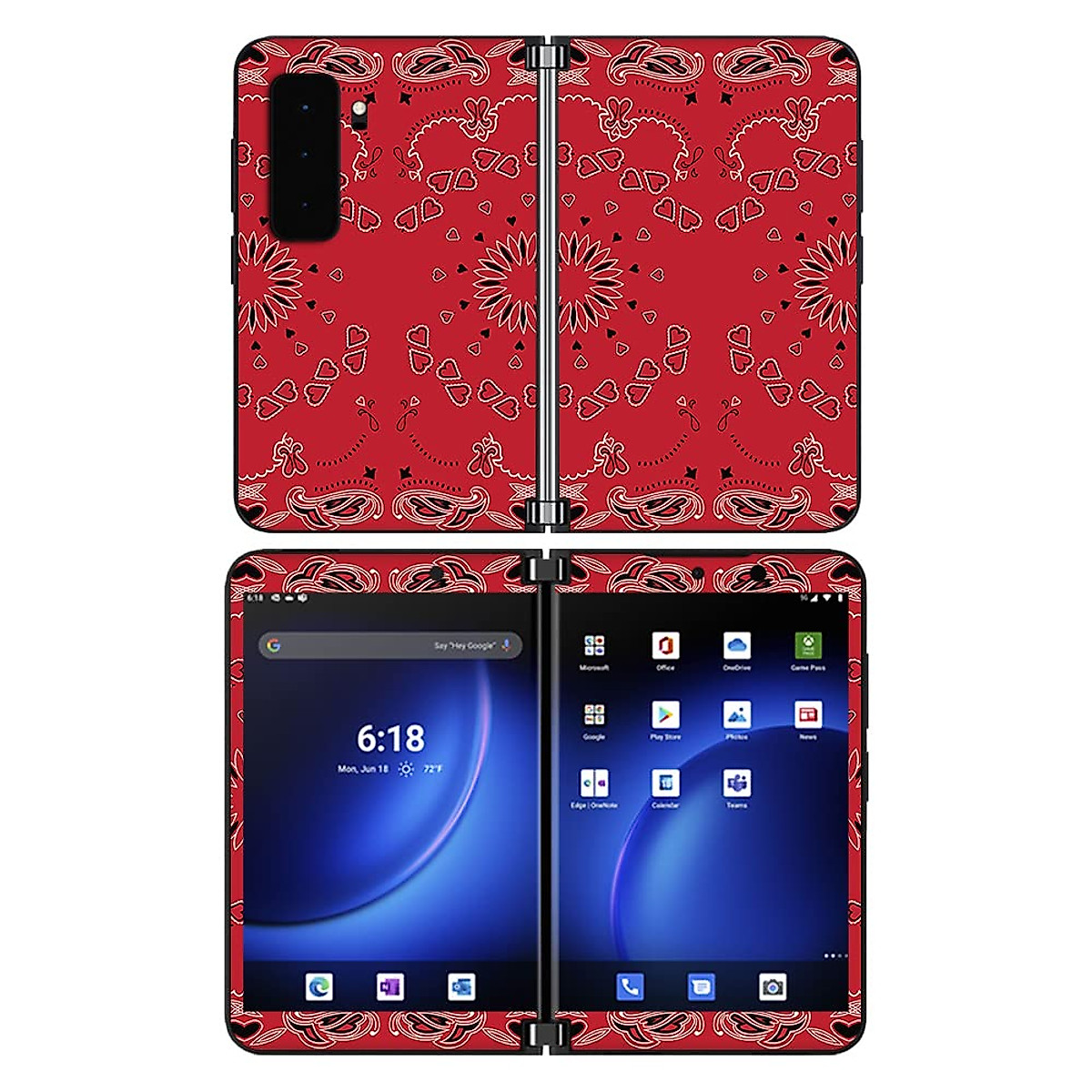 MightySkins Skin Compatible with Microsoft Surface Duo 2 - Bandana | Protective, Durable, and Unique Vinyl Decal wrap Cover | Easy to Apply, Remove, and Change Styles | Made in The USA