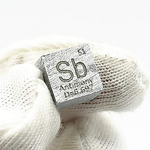 10mm Antimony Element Cube for Element Collection 0.39" Sb Density Cube Periodic Table Collect DIYs Biz Gift