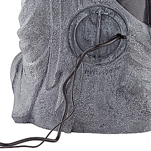 Sitting Buddha Outdoor Water Fountain with Light LED 28" High Faux Stone Meditation Decor for Garden Patio Backyard Deck Home Lawn Porch House Relaxation Exterior Balcony Roof - John Timberland