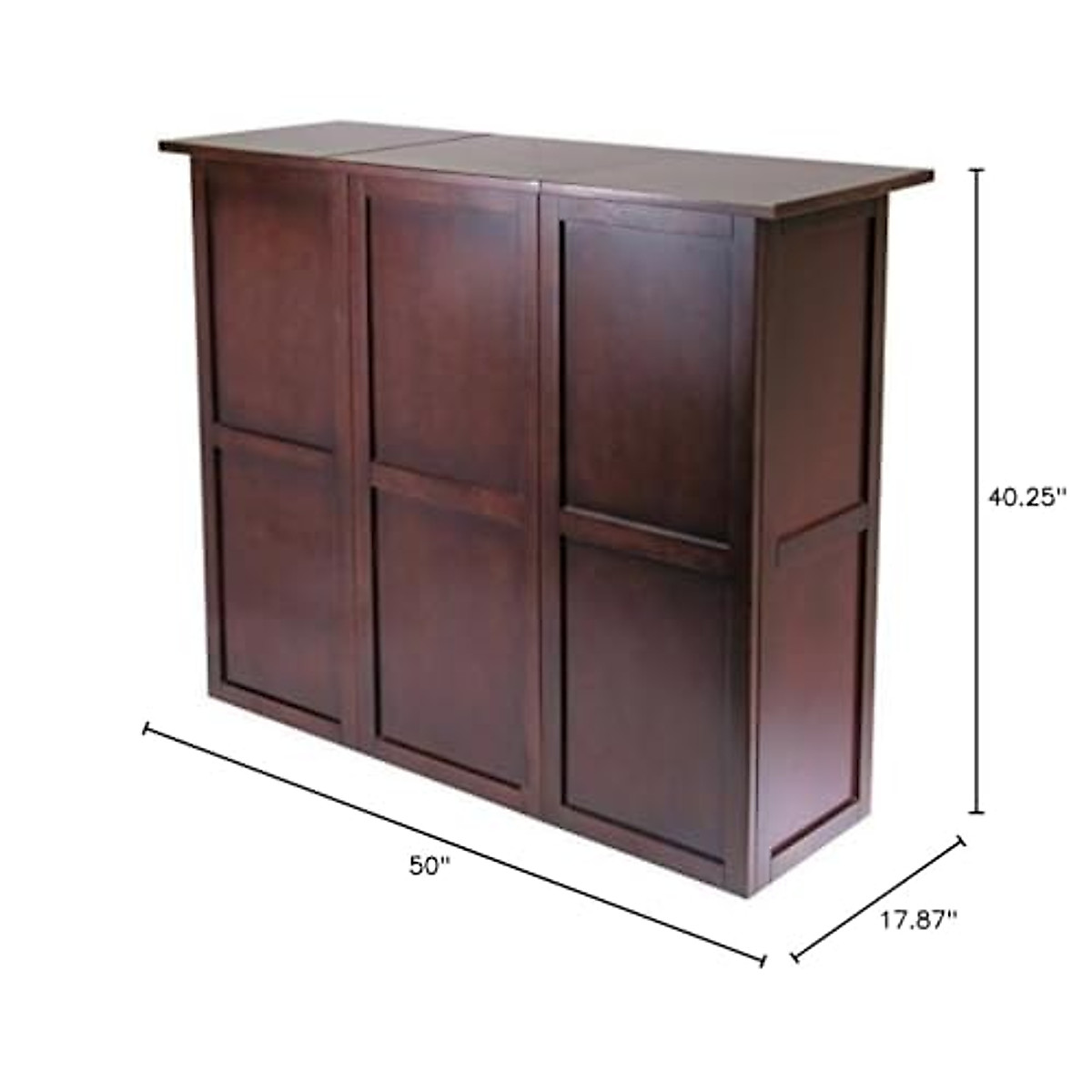 Winsome Newport 40.16 x 50 x 17.87-Inch Wood Expandable Counter Wine Bar, Antique Walnut (94350)