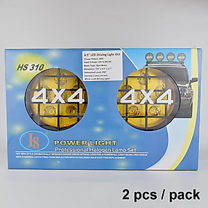 JALN7 LED Spotlight Off Road Amber 4X4 Fog Driving Light 6.3" Spot Yellow Bar Auxiliary work Lamp Round for UTV SUV Boat Jeep Car Truck, 2 years Warranty 2PCS