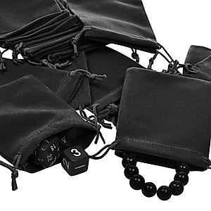 Colorsheng 20pcs 4.5"X 5.5" Velvet Drawstring Cloth Jewelry Pouches Gift Candy Bags Wedding Headphones Bag (Black)