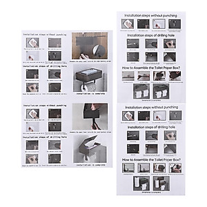 VOCOSTE Toilet Paper Holder, Bathroom Toilet Roll Tissue Holder Wall Mount for Kitchen Bathroom with Shelf, Black