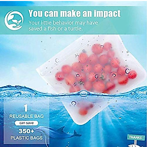 OHANASPACE BPA-FREE Reusable Durable Storage Bags - 10 Packs Leakproof Flat Freezer (2 Gallon Bags, 3 Large Sandwich & 2 Snack Bags), Resealable Thick Food-Grade , White, 17.5 x 12.5 x 0.78 inches