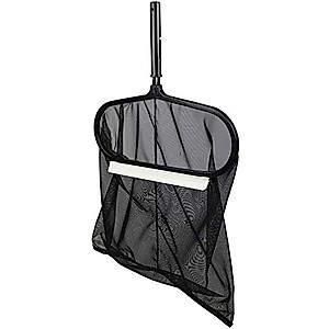 Poolmaster 21182 Premier Collection Solid-Core Aluminum Swimming Pool Leaf Rake with Durable Fine-Mesh Net, Medium, Silver