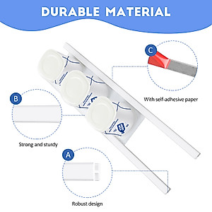 DLUGOPIS 6 Pcs 20 Capacity Fridge Yogurt Organizer Yogurt Fridge Holder Yogurt Storage with Self Adhesive Tapes Yogurt Container for Fridge 3.75 Inch Multiple Sizes Yogurt Refrigerator, white