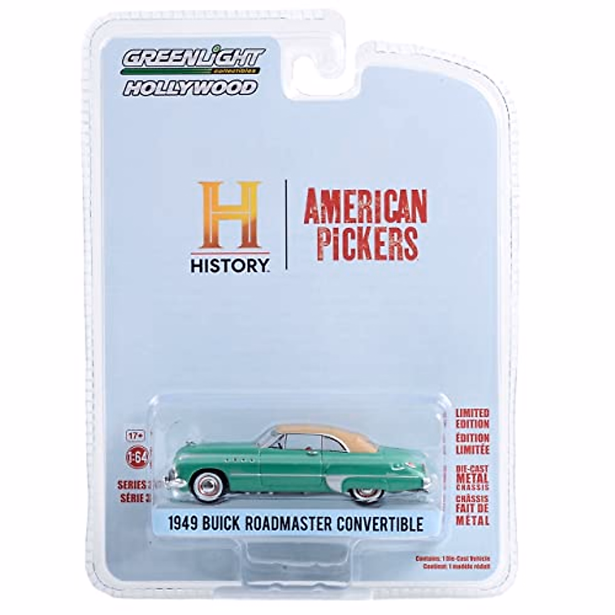 Greenlight 44970-D Hollywood Series 37 - American Pickers - 1949 Buick Roadmaster Convertible Solid Pack 1:64 Scale Diecas