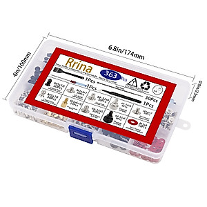 Rrina 363Pcs Computer Screw Standoffs Assortment Kit for 2.5in SSD Hard Drive Computer Case Motherboard Fan Power Graphics