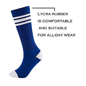 NEVSNEV Knee High Tube Socks Comfortable and Breathable with Triple Stripes for Boys, Girls, Toddlers, Kids, Baby and Child