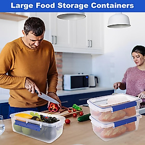 MUXHEL 2 Pcs Large Food Storage Containers with Airtight Lid, 5.5L Reusable Meal Prep Container, Food-Grade Plastic Bread Box for Homemade Bread, Cookies, Food