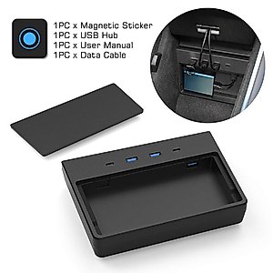 CALIDAKA 5 in 1 Ports Tesl-a Model 3 Model Y USB Hub, Dashcam and Sentrys Mode Viewer USB-C Hub Dongle USB Tesl-a M 3 My Accessories, Custom Designed for Tesl-a Model 3/Y 2020 June Produce