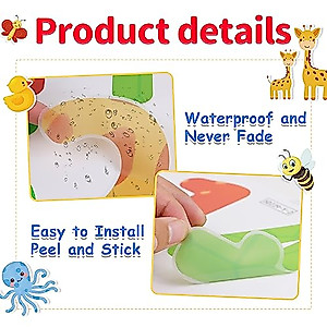 Large Number Wall Decals Stickers Educational Learning Wall Sticker Animal Arabic Numbers 1-10 Vinyl Counting Decals Peel and Stick Removable for Children Kids Toddlers Classroom Playroom Daycare