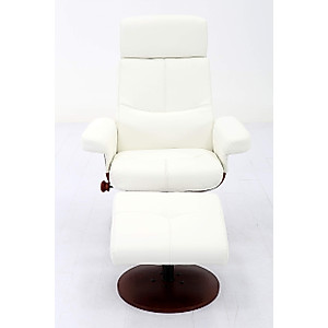 Mac Motion Roma Manual Recliner, White Polyurethane