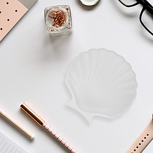 Cabilock Shell Trinket Tray Ornament Tray Clam Shell Jewelry Dish Ceramic Jewelry Tray Ceramic Ring Holder Bracelet Holder Earring Holder Engagement Trinket Tray Dining Room Table Decor