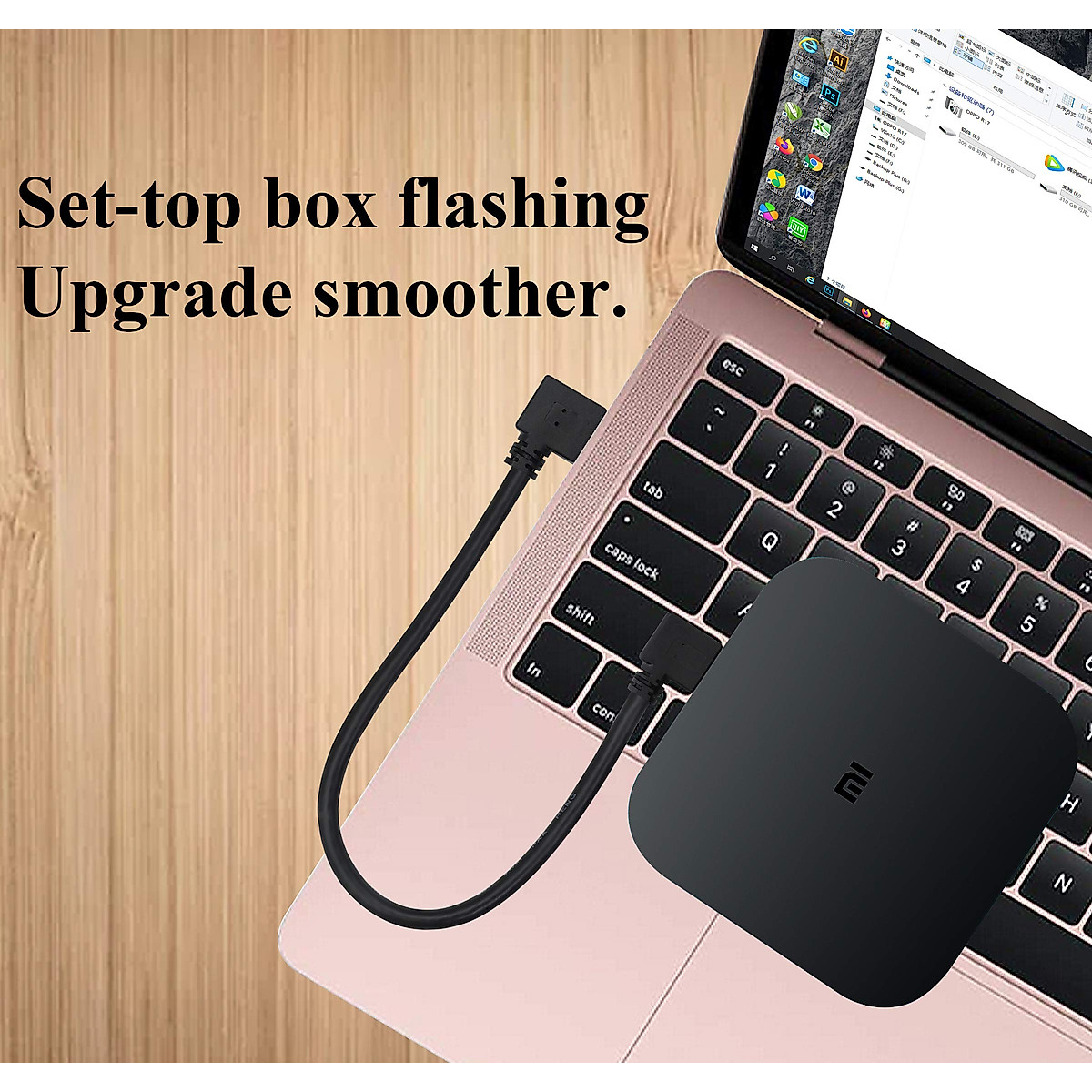 AAOTOKK 90 Degree USB 3.0 A Extension Cable Left & Right Angle USB 3.0 Type A Male to Male Charging and Data Transfer Cable for Hard Drive,Printers,Cameras,Mouse,Laptop Cooler(0.3M/1ft-Black)