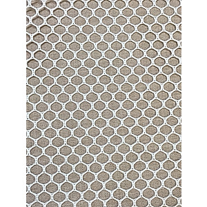 7MM Polyester Hex Mesh Fabric White 50" Wide