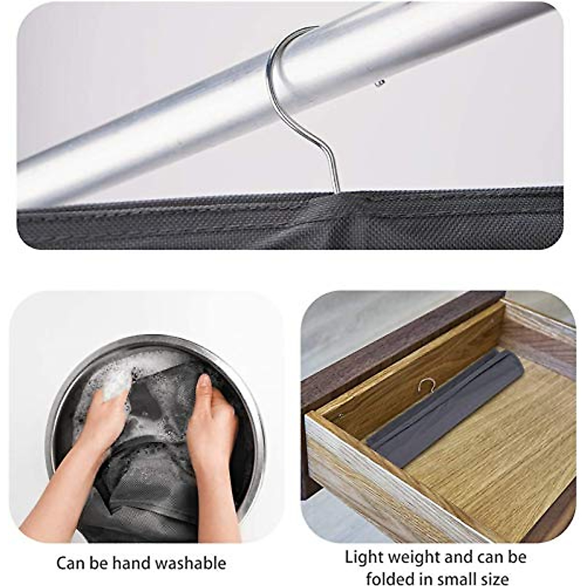 Storage hanging bag, Dual-Sided Hanging Bra Storage Organizer with Metal Hanger, Dual-Sided Hanging Storage Organiser for Underwear, Panties，Stocking,Bra and Sock (5+10 Pockets, Gray)